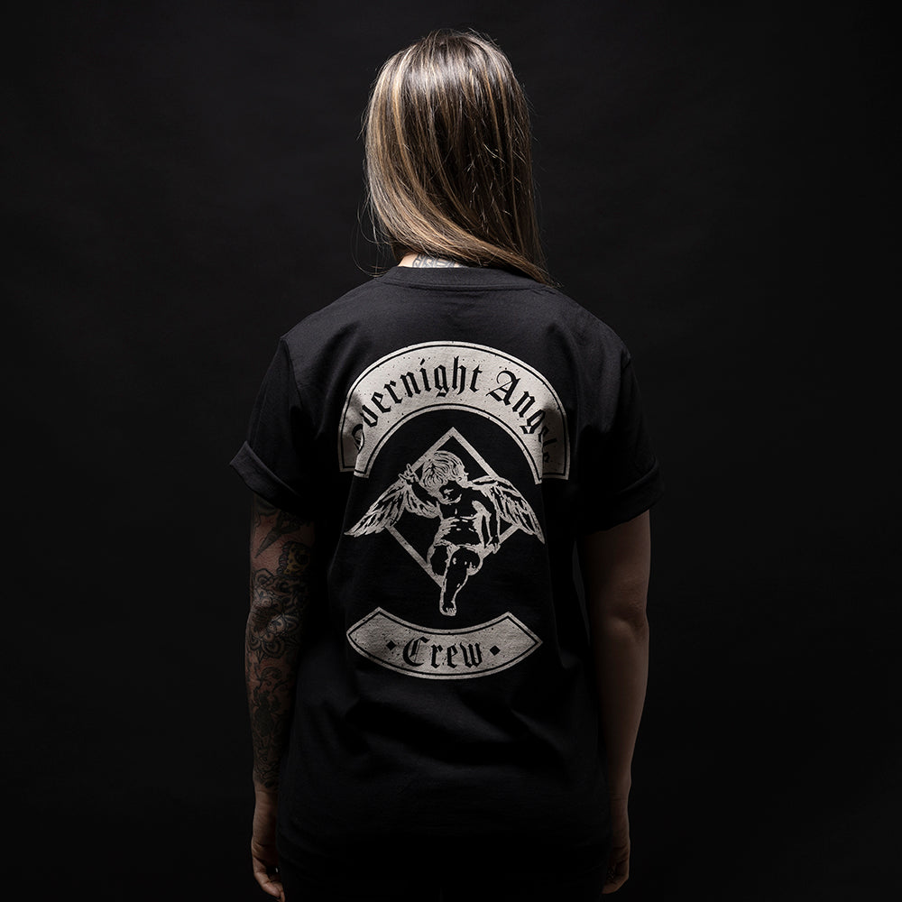 Crew Originals Oversized Unisex T-Shirt - Black - Overnight Angels Crew